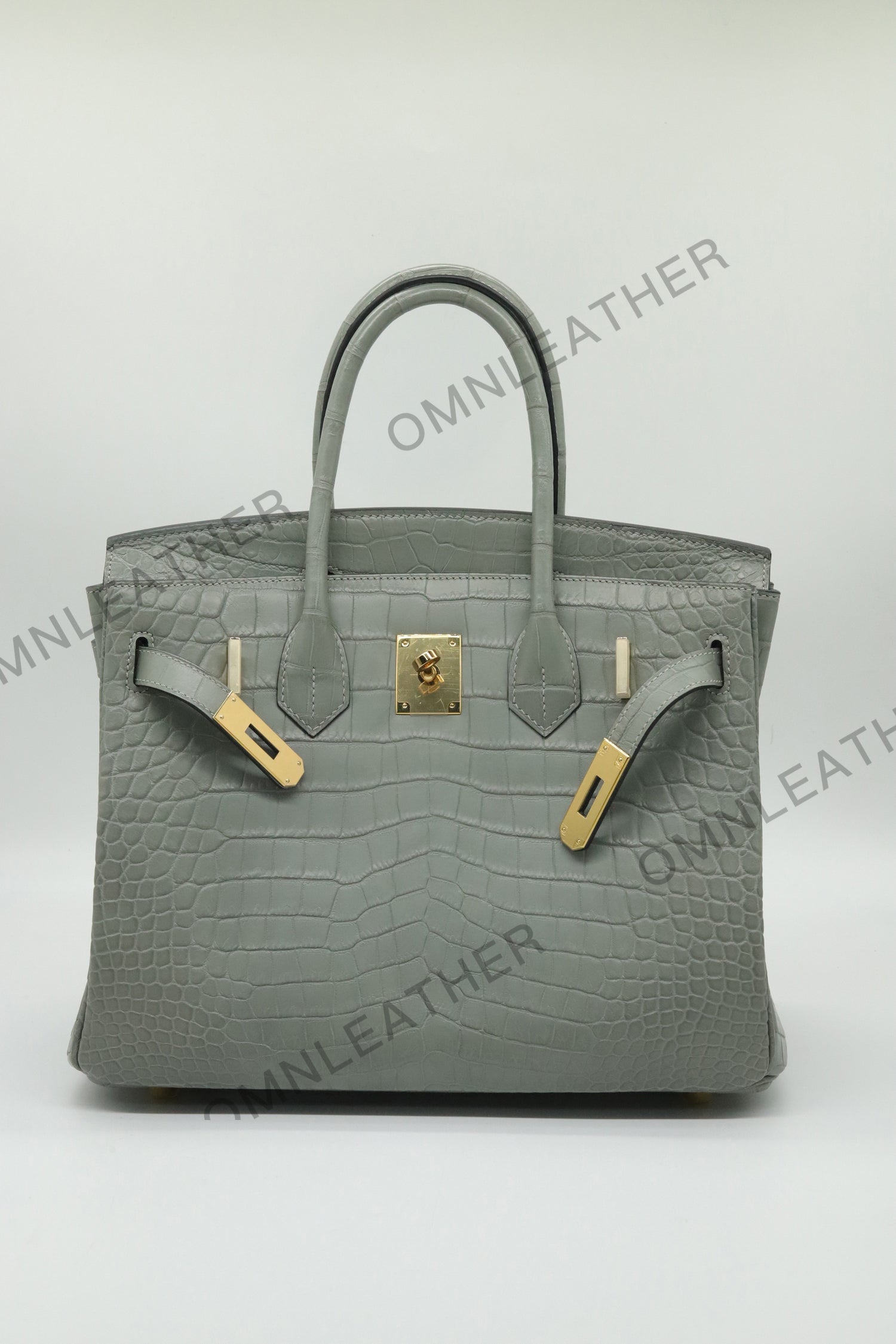 London 35 Birkin Style HCP Saltwater Croc Leather Glossy Red Mix Color ...