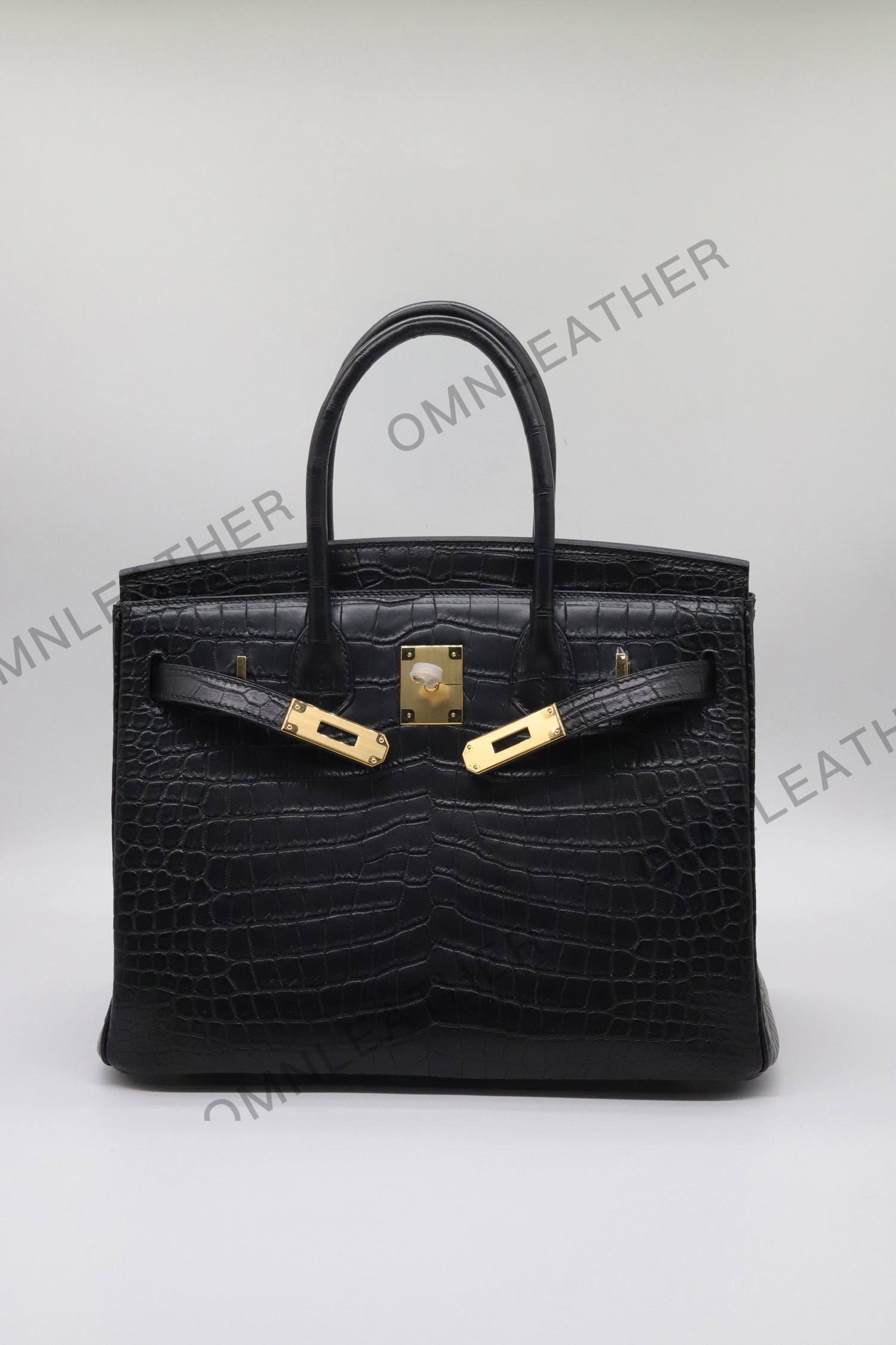 London 35 Birkin Style HCP Saltwater Croc Leather Glossy Red Mix Color ...