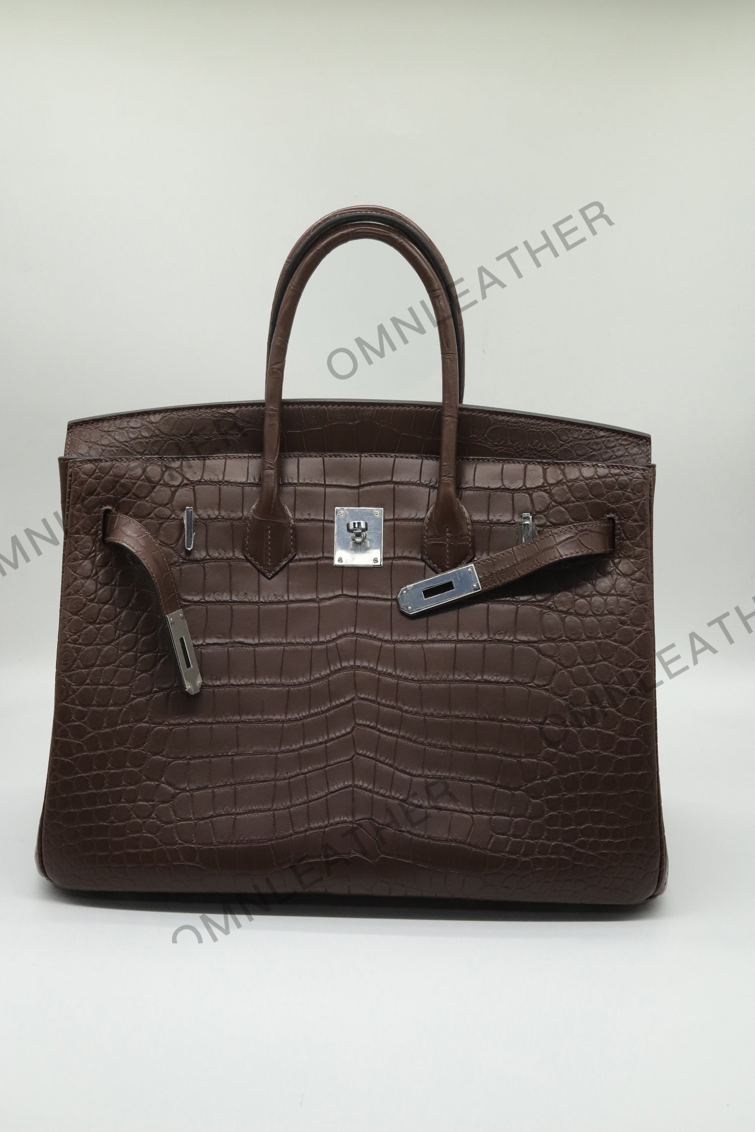 London 35 Birkin Style HCP Saltwater Croc Leather Glossy Red Mix Color ...