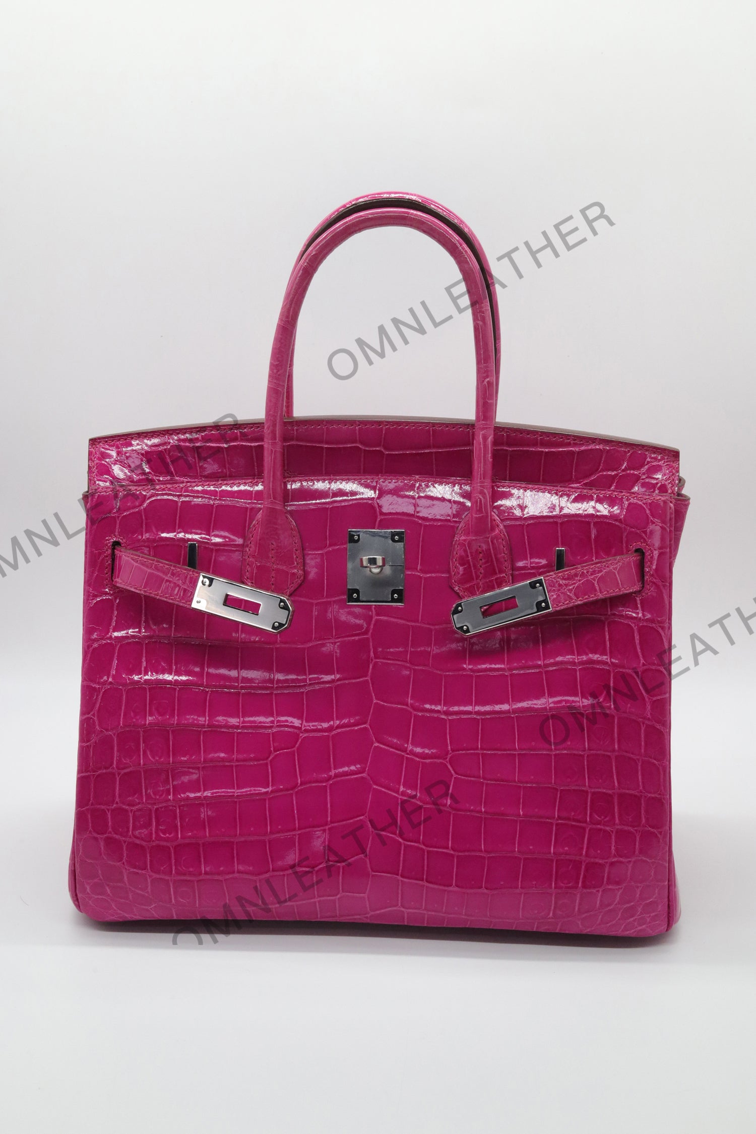 London 35 Birkin Style HCP Saltwater Croc Leather Glossy Red Mix Color ...